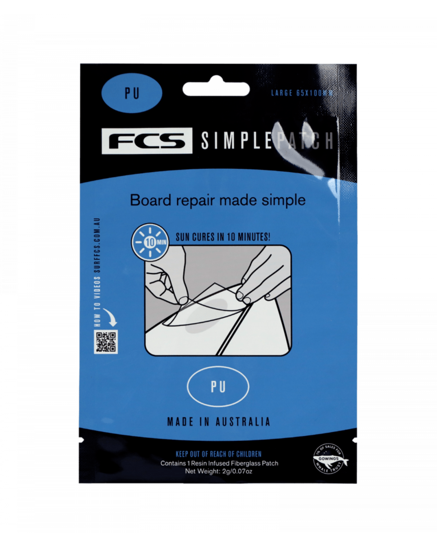 Buy the FCS Simple Patch Repair Patch PU Online Now | Boardcave Australia