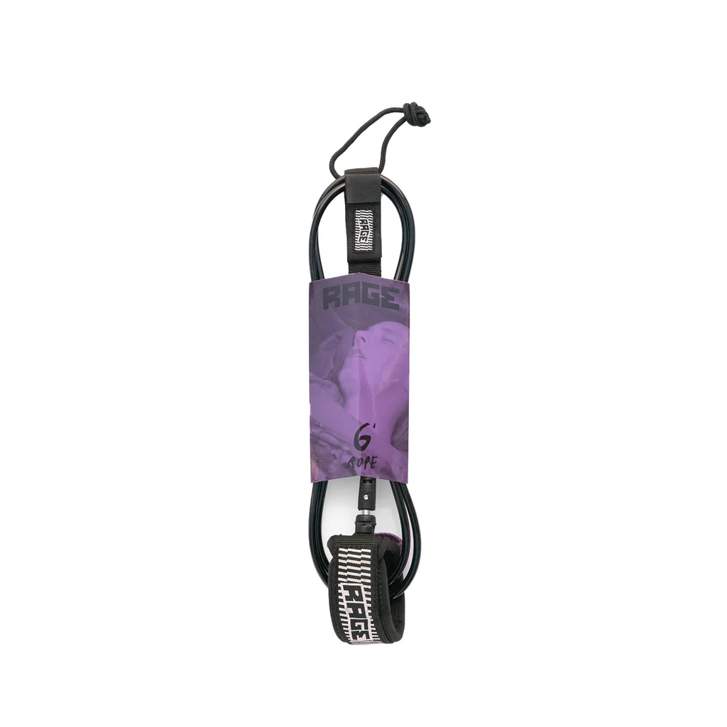 Buy the Rage Standard Leg Rope 6ft Black Online Now | Boardcave Australia