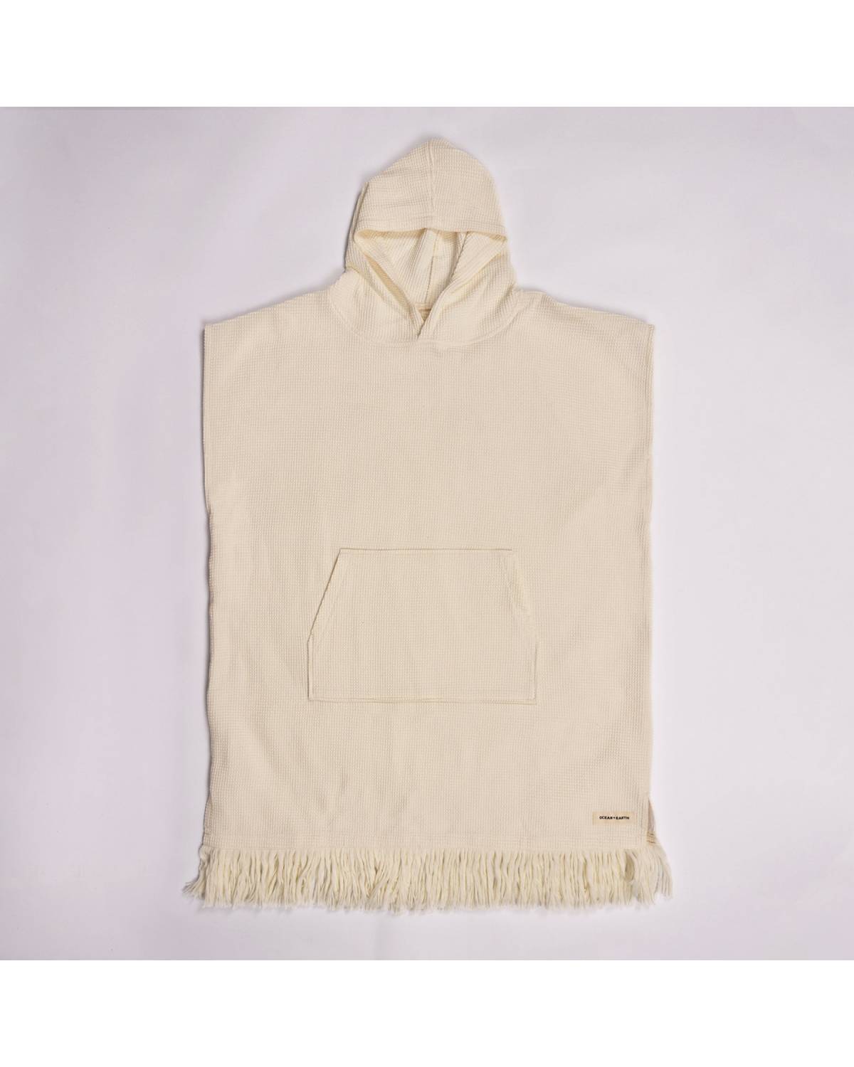 Buy the Ocean and Earth Ladies Waffle Poncho Antique White Online Now ...